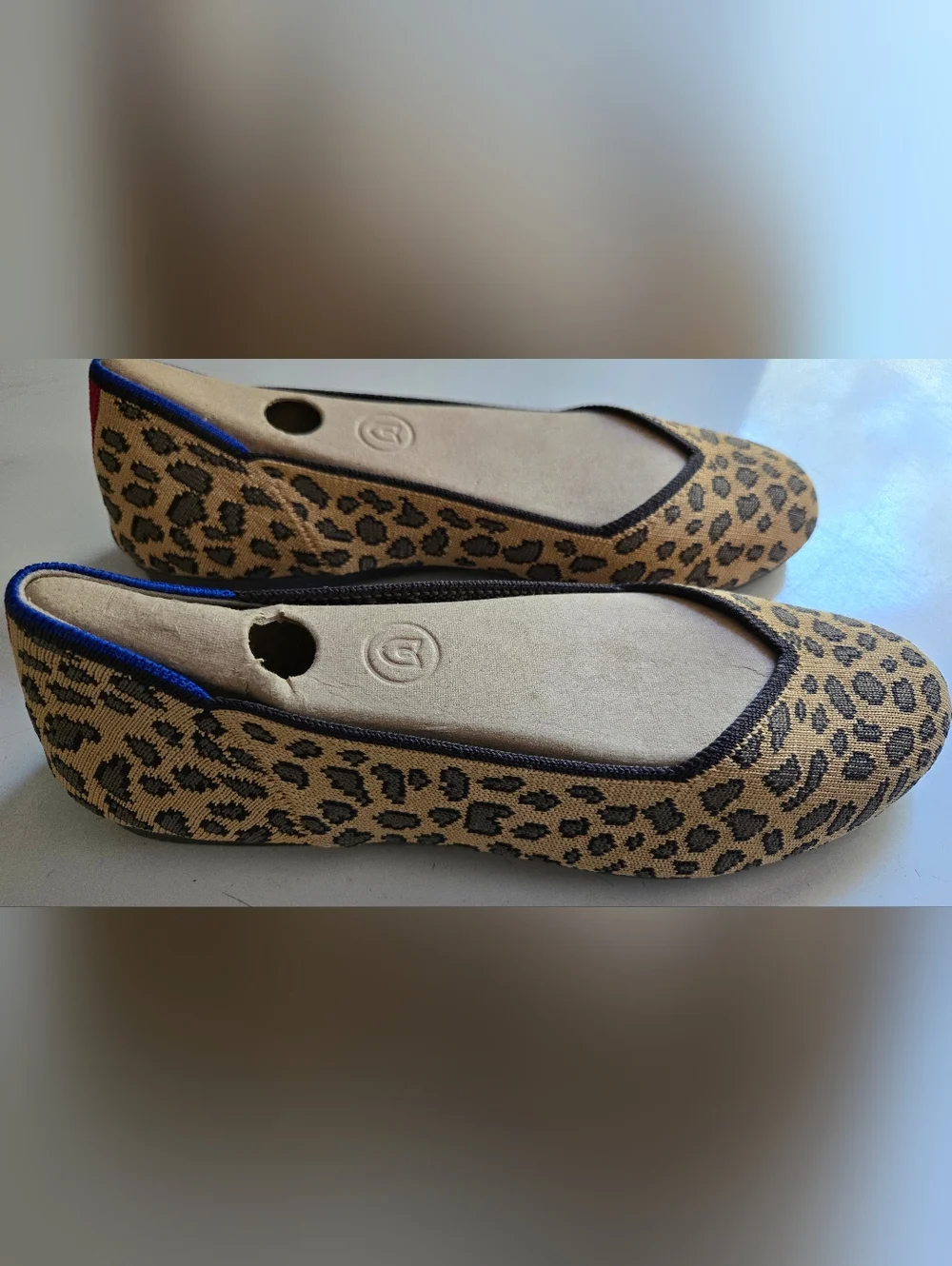 Rothy's | Shoes | Rothys Leopard Print Flats Size 65 Pointed Toe Knit ...